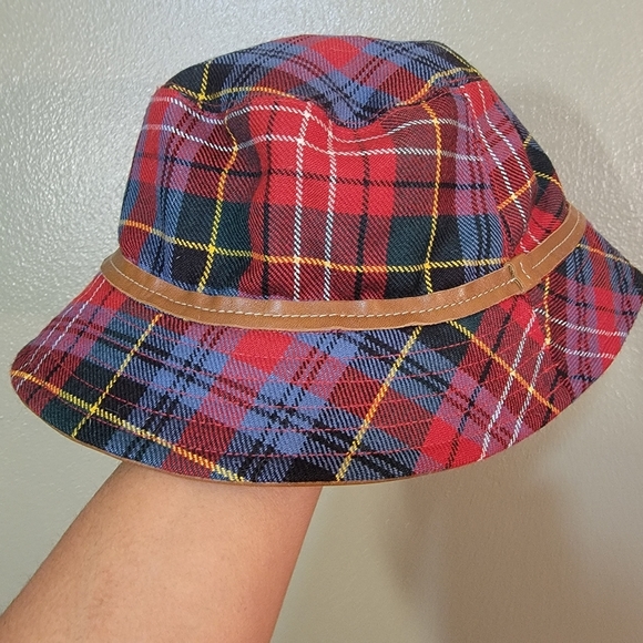 Coach | Accessories | Coach Plaid Wool Leather Bucket Hat | Poshmark